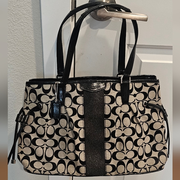 Coach | Bags | Coach Classic Monogram Cc Racer Stripe Signature Tote ...
